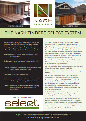 Timber Species Flooring Brochure - Timber Flooring Sydney Nash Timbers
